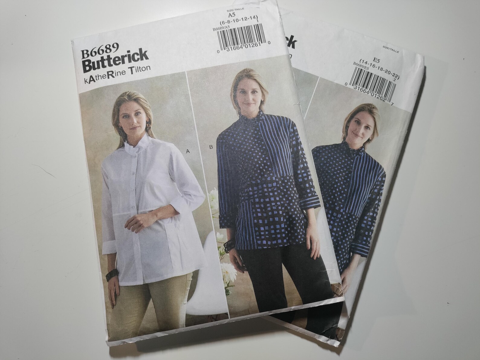 Butterick 6689 Katherine Tilton Loose Fitting,button Front Shirt With ...