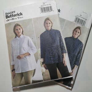 Butterick 6689 Katherine Tilton Loose Fitting,button Front Shirt With ...