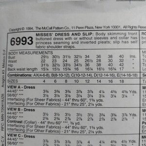 Mccall's 6993 Body Skimming Button Dress and Slip, Pick Your Size, All ...
