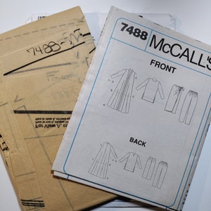 Mccall's 7488 Duster, Jacket or Vest, Tunic, Top, Skirt, Pull on Pants ...