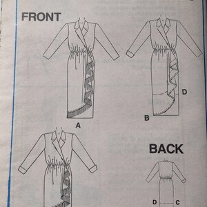 Mccall's 6746 Sarong Wrap Dress in 2 Lengths With Shoulder Pads and ...