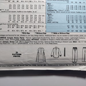 Mccall's 7464 Maternity Jumper or Dress, Shirt and Pants With Purchased ...