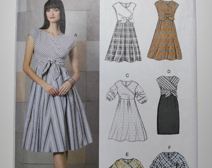 Vogue V9293 Fitted Dress Has Sleeve Variations, Ties at Waist and ...