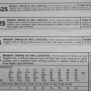 Mccall's 7625 Front Button Dress in 2 Lengths With Pocket Options, Pick ...