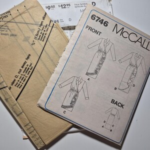 Mccall's 6746 Sarong Wrap Dress in 2 Lengths With Shoulder Pads and ...