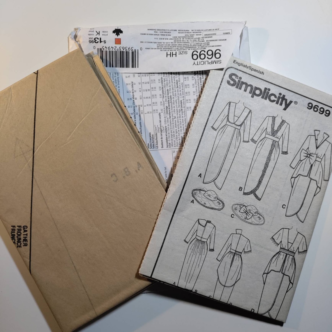 Simplicity 9699 Costumes on Stage Dress and Hat, Sizes 6,8,10,12 Uncut and Factory Folded ...