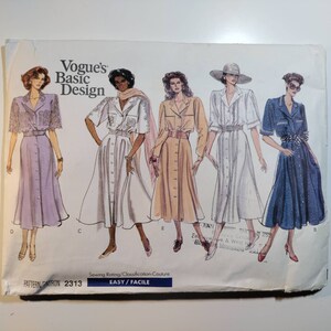 Vogue 2313 Basic Design Dress, Sizes 14,16,18 Uncut and Factory Folded ...