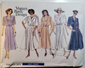 Vogue 1253 Dress or Top, Embroidery 8 Pieces Transfers and Scarf, Size ...