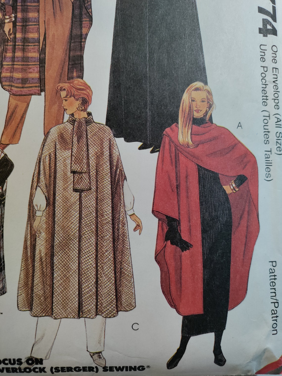 Mccall's 6774 Unlined Cape Variations, One Envelope Has All Sizes ...