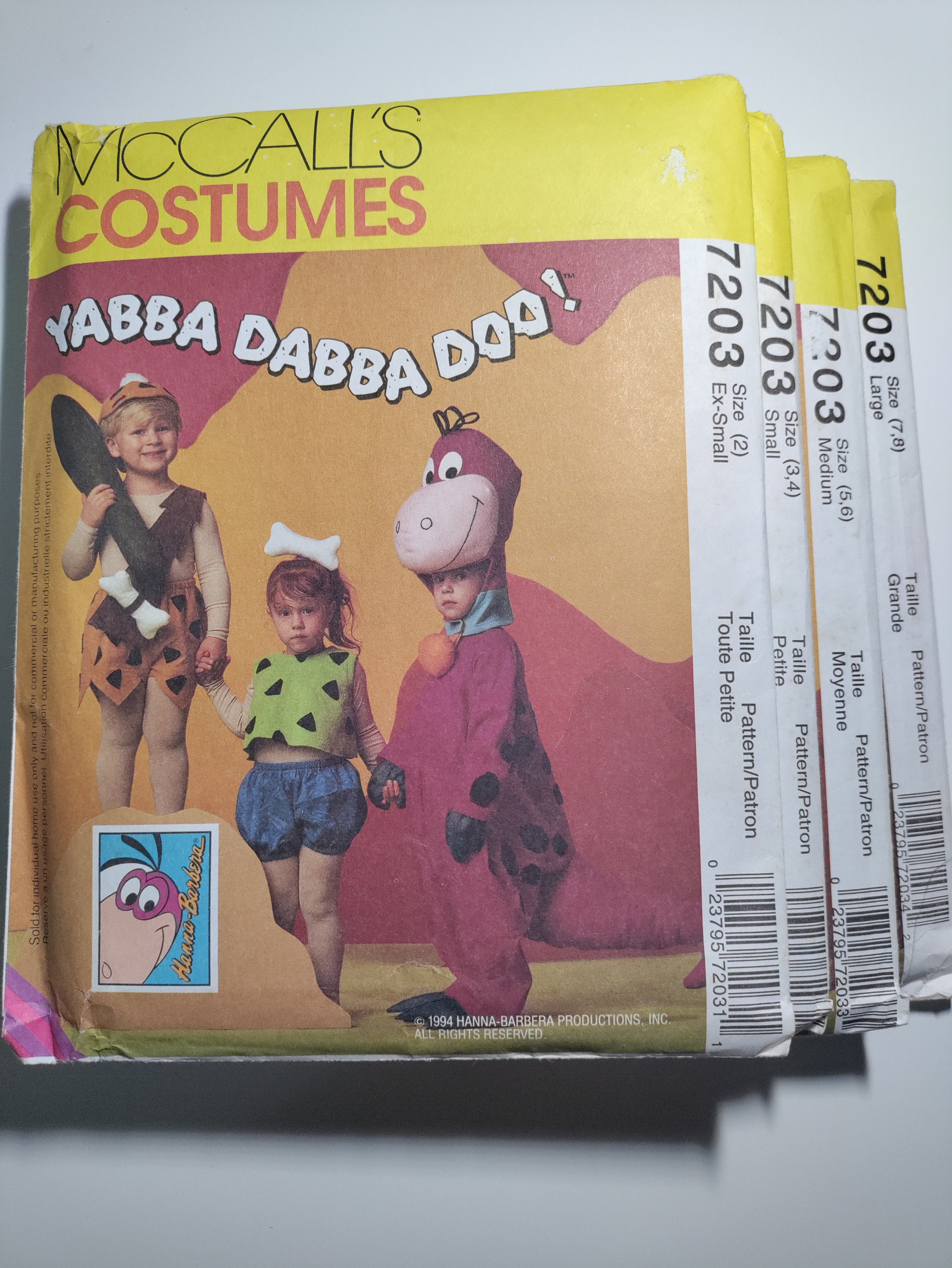 Mccall's 7203 Yabba Dabba Doo Kids Flintstones Hanna-barbera Costume ...