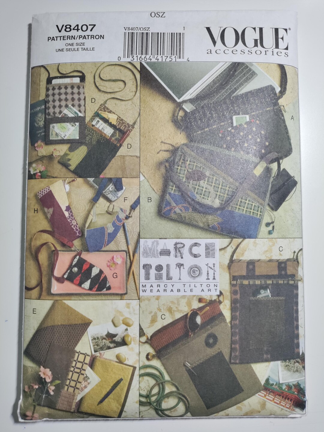 Vogue V8407 Marcy Tilton Laptop Bag, Shoulder Bag, Boarding Pass Bag ...