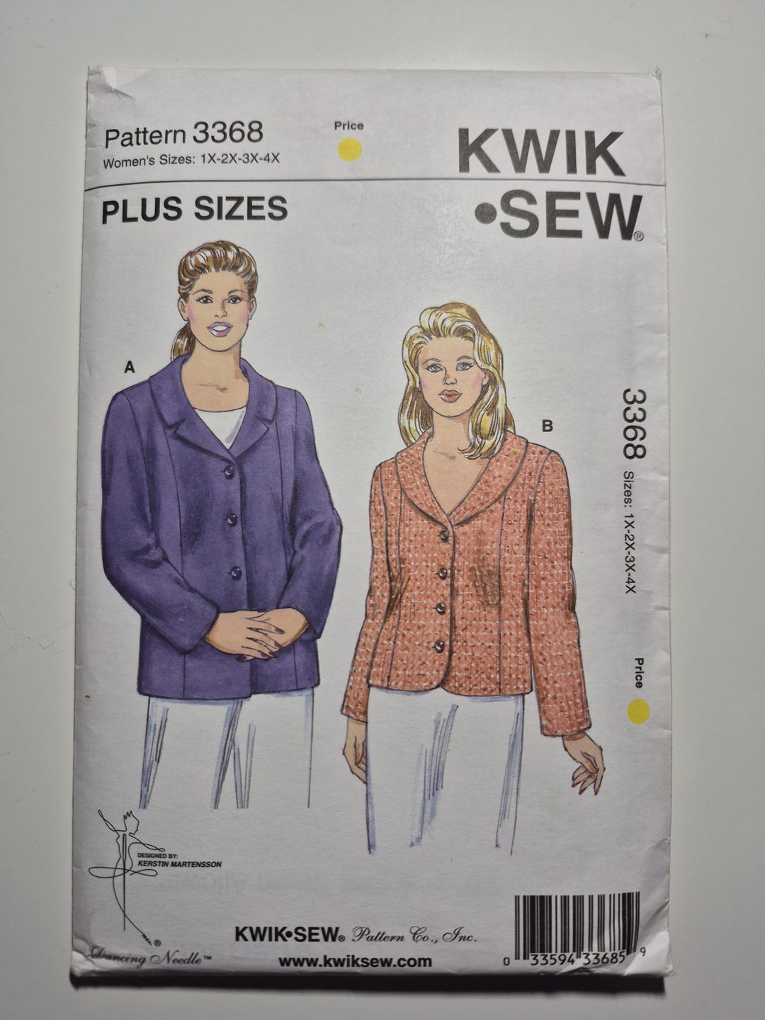 Kwik Sew 3368 Women's Jacket in Plus Sizes 1x,2x,3x and 4x, Uncut and ...