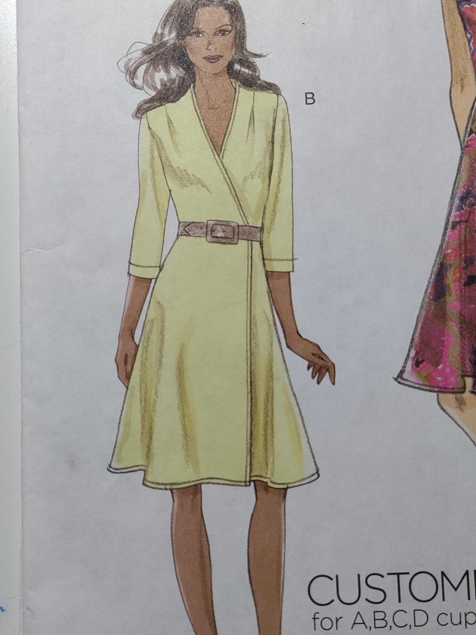 Vogue V8646 Close Fitting, Mid Knee, Wrap Dress With or Without Sleeves ...