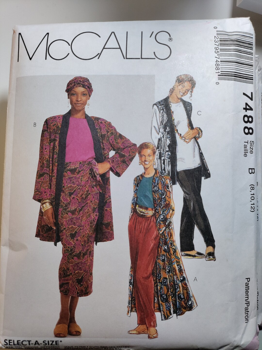 Mccall's 7488 Duster, Jacket or Vest, Tunic, Top, Skirt, Pull on Pants ...