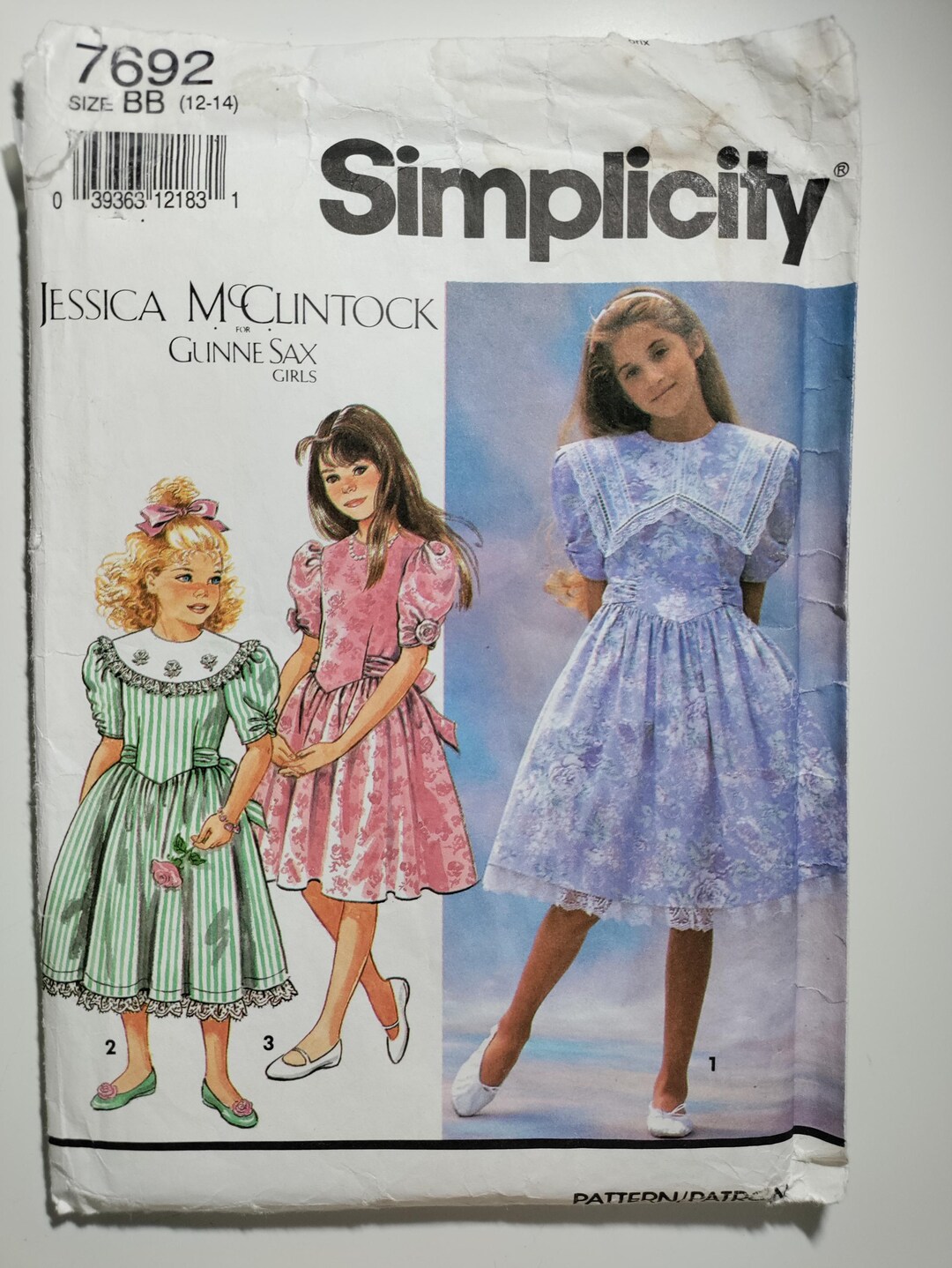 Simplicity 7692 Jessica Mcclintock, Gunne Sax Girls Dress Variations ...