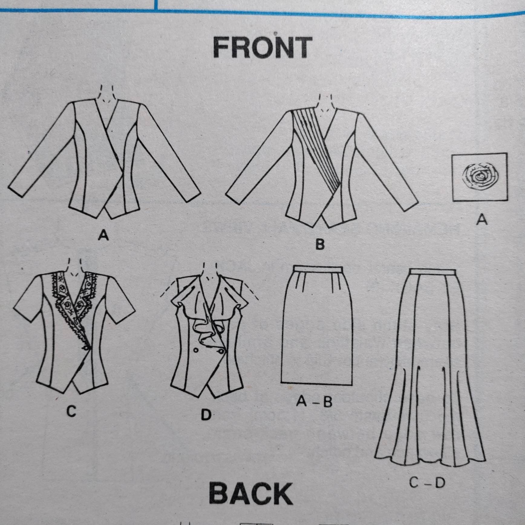 Mccall's 6976 Jacket and Skirt Variations, 2 Size Options, Both Uncut ...