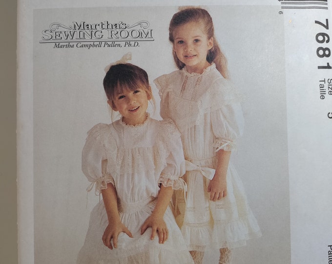 Mccall's 7681 Martha's Sewing Room Children's and Girls' Dress and Slip ...