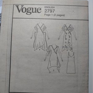 Vogue V2797 NYNY Dress Patterns, Sizes 6, 8, 10 Uncut and Factory ...