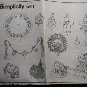 Simplicity 5891 No Sew Christmas Tree Topper, Ornaments, Tree Skirt ...