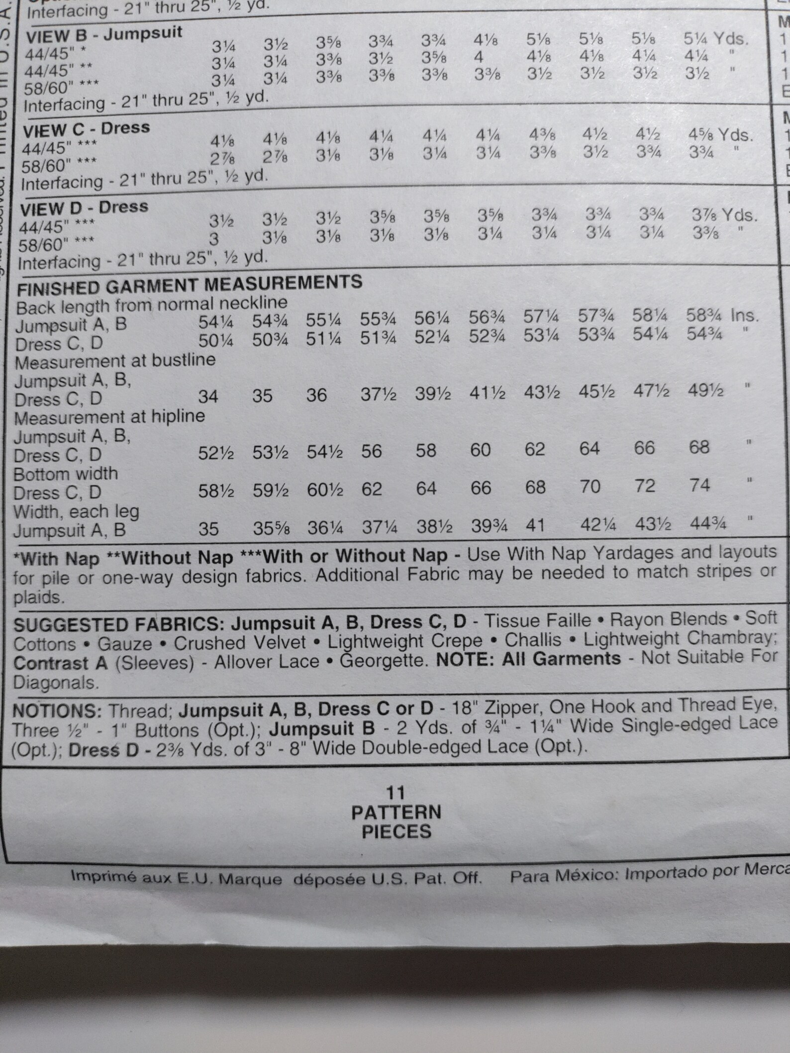 Mccall's 6882 Jumpsuit and Dress, Pick Your Size, All Uncut and Factory ...