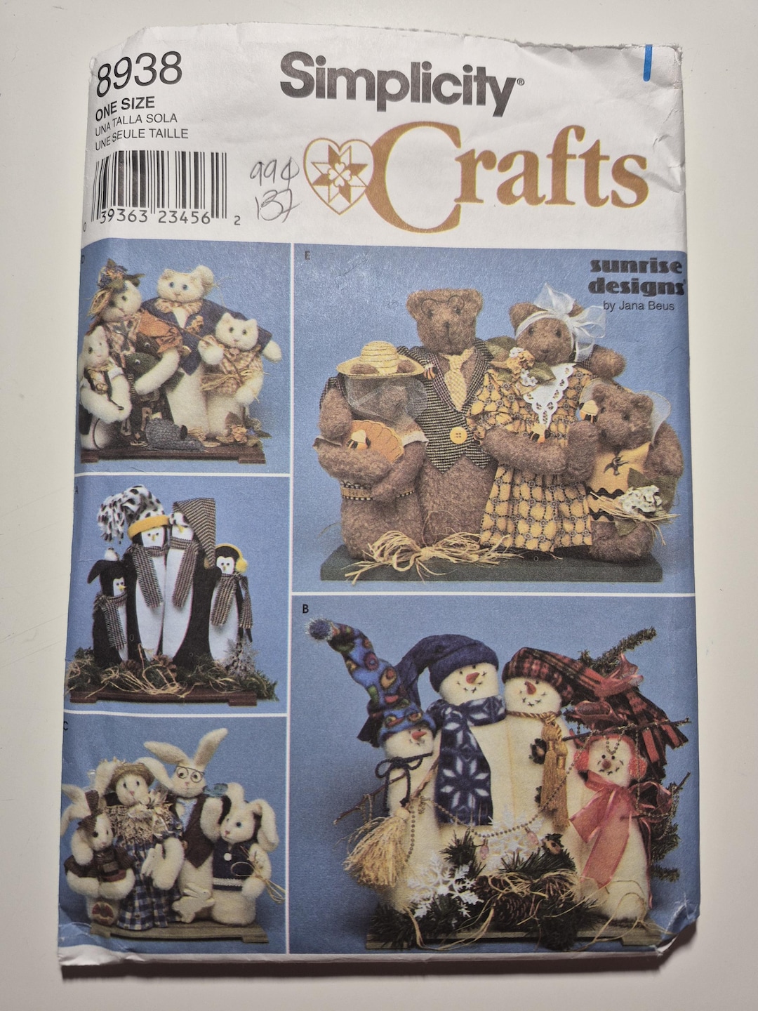 Simplicity Crafts 8938 17" Families, Bears, Snowmen, Bunnies, Penguins ...
