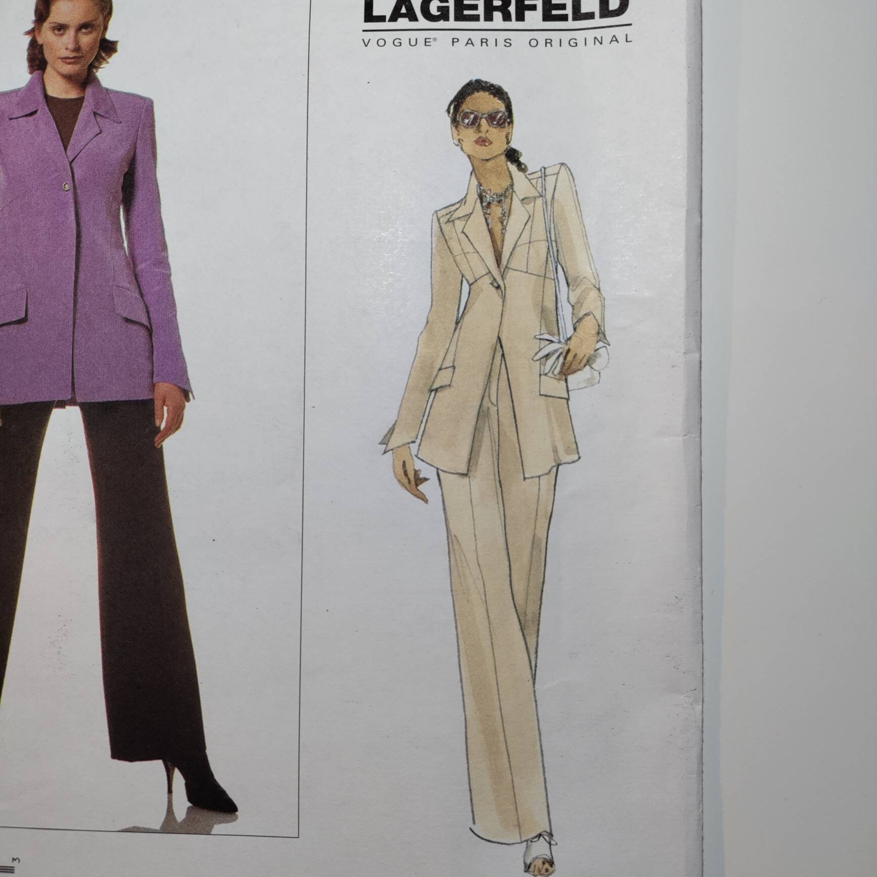 Vogue 1633 Lagerfeld Jacket and Pants, 2 Size Options Available Both ...