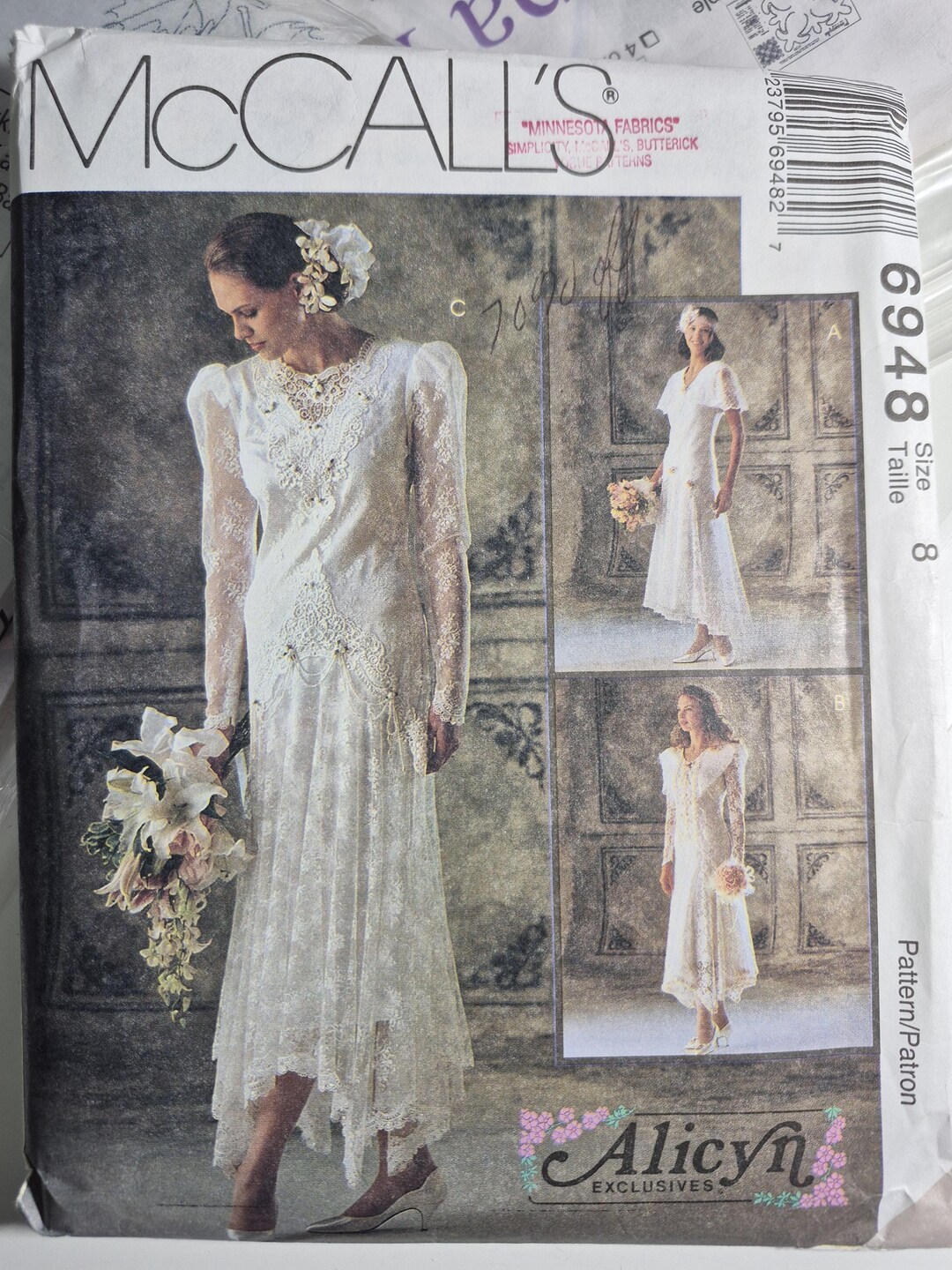 Mccall's 6948 Alicyn Exclusives Bridal Gown Variations, Size 8, Uncut ...