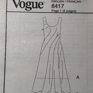 Vogue V8417 Flared, Dress Has Pleats and Tucks, Diagonal Seaming and ...