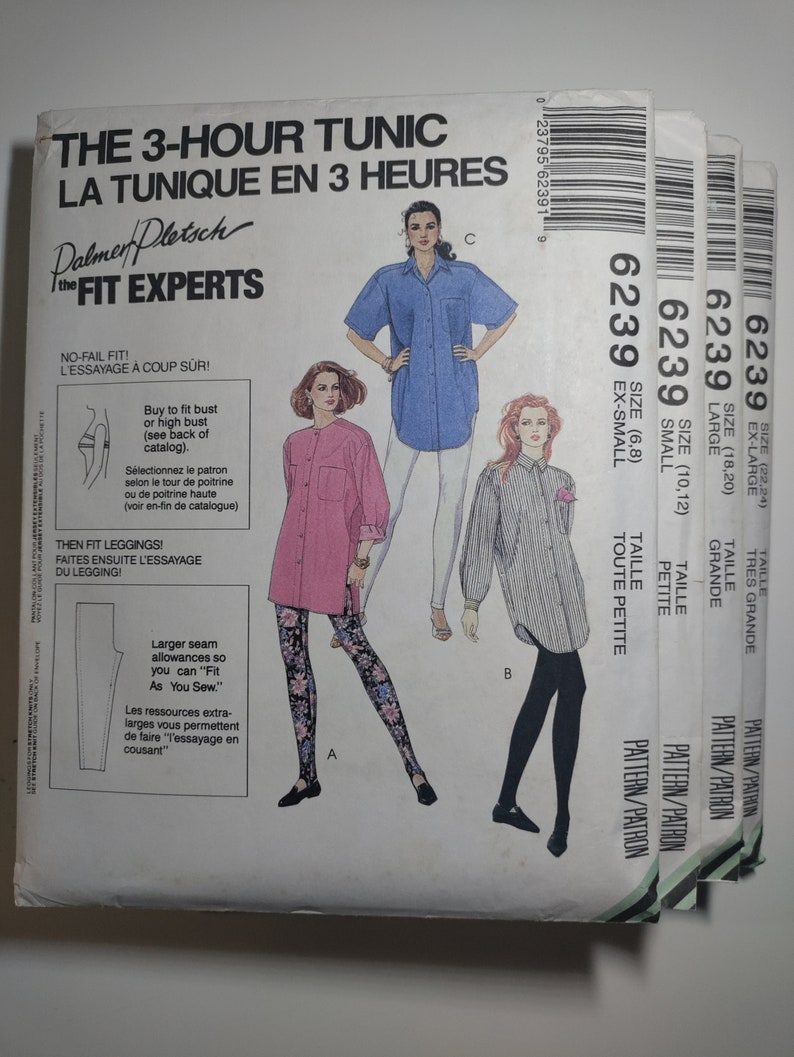 Mccall's 6239 Palmer Pletsch Shirts and Leggings, Pick Your Size, All ...