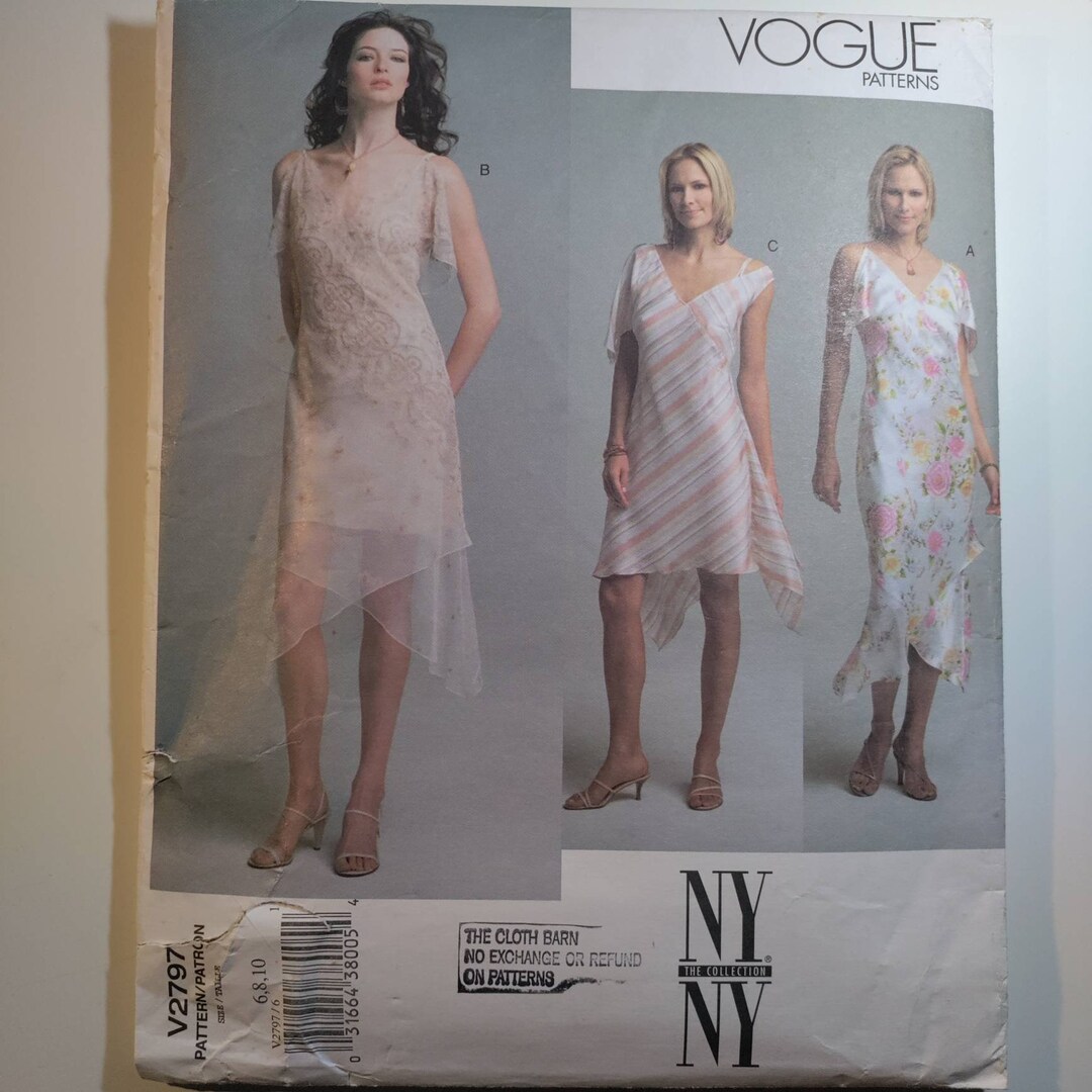 Vogue V2797 NYNY Dress Patterns, Sizes 6, 8, 10 Uncut and Factory ...