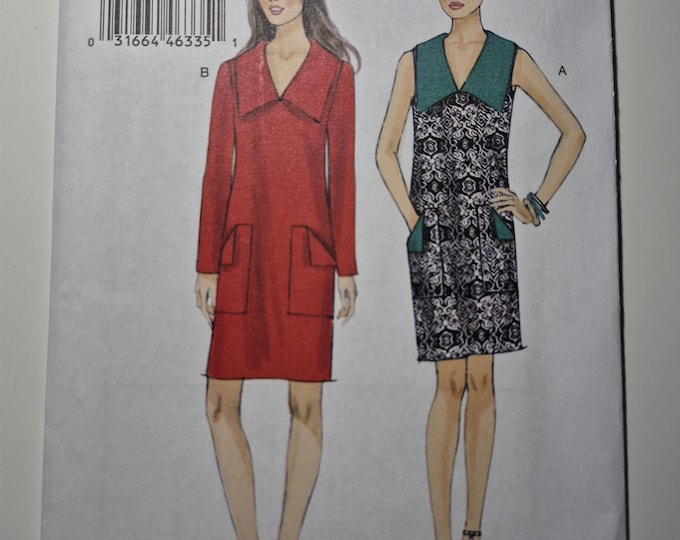 Vogue 1253 Dress or Top, Embroidery 8 Pieces Transfers and Scarf, Size ...