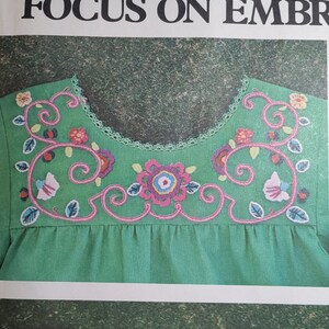 Vogue 1253 Dress or Top, Embroidery 8 Pieces Transfers and Scarf, Size ...