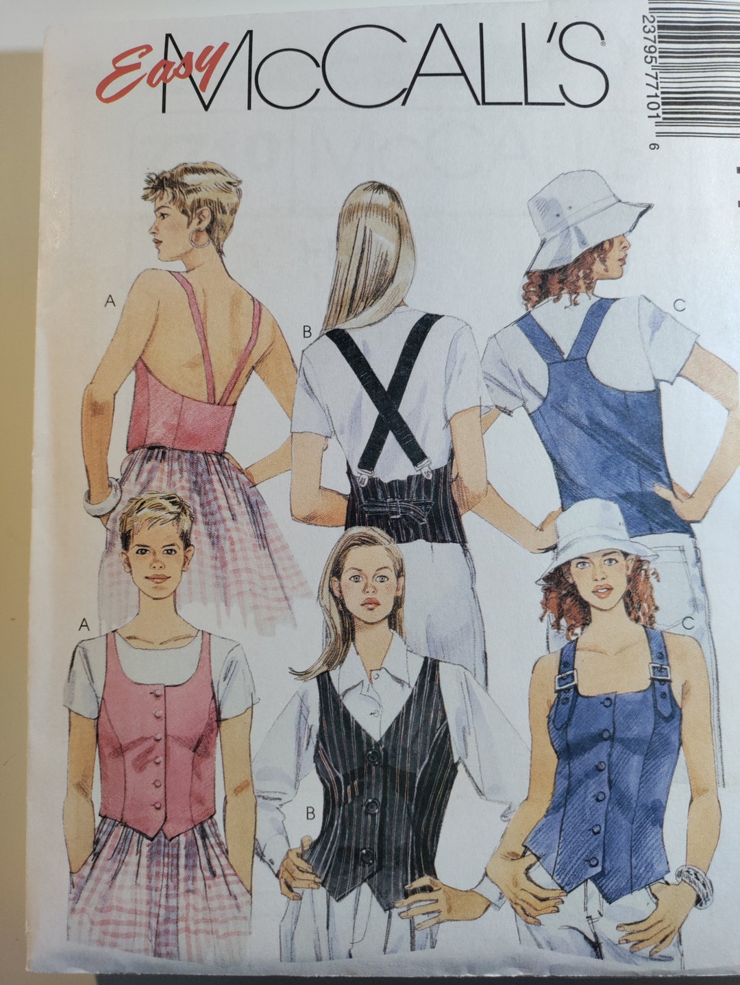 Mccall's 7710 Lined Vests With Front and Back Princess Seams, Neckline ...