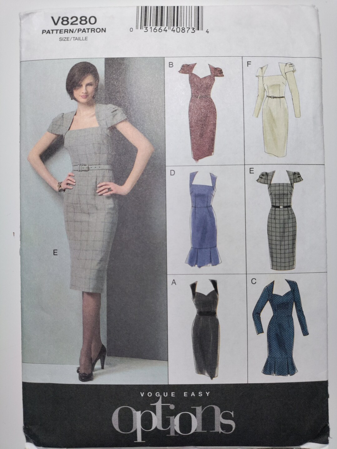 Vogue V8280 Easy Options Dress, Sizes 4,6,8, Uncut and Factory Folded ...