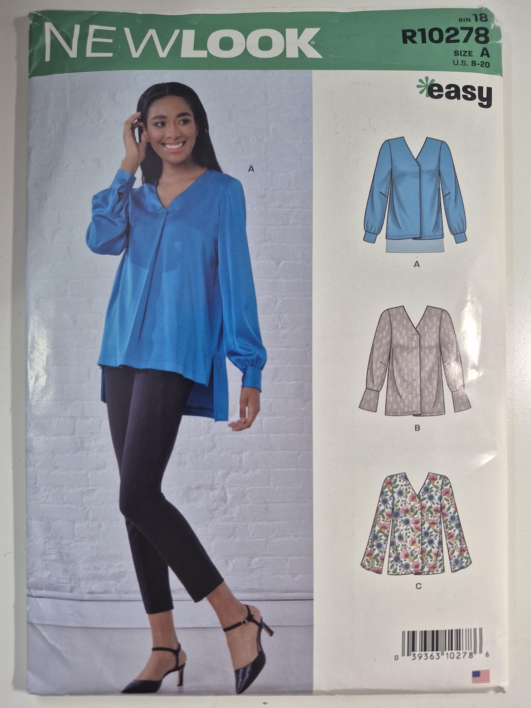 New Look 6637/R10278 Blouse Variations, Sizes 8-20, Uncut and Factory ...