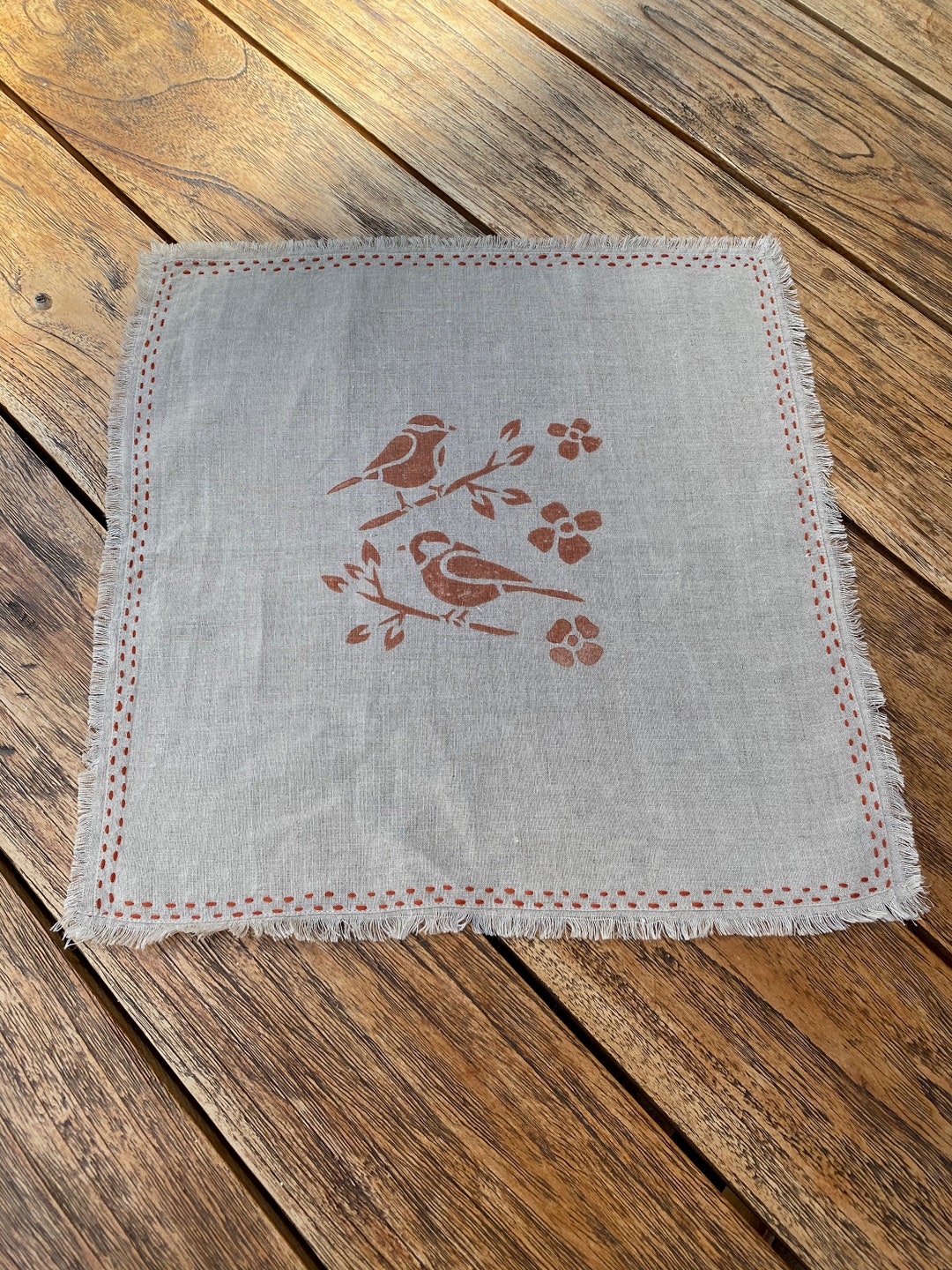 6 X Hand Block Printed Linen Napkins - Etsy