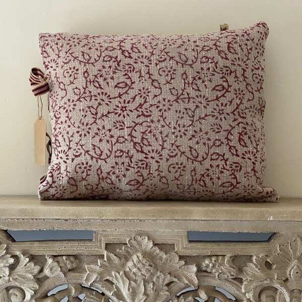 Block Print Cushion - Etsy UK