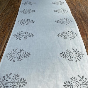 Hand Block Printed Table Runner & 8 X Napkins - Etsy