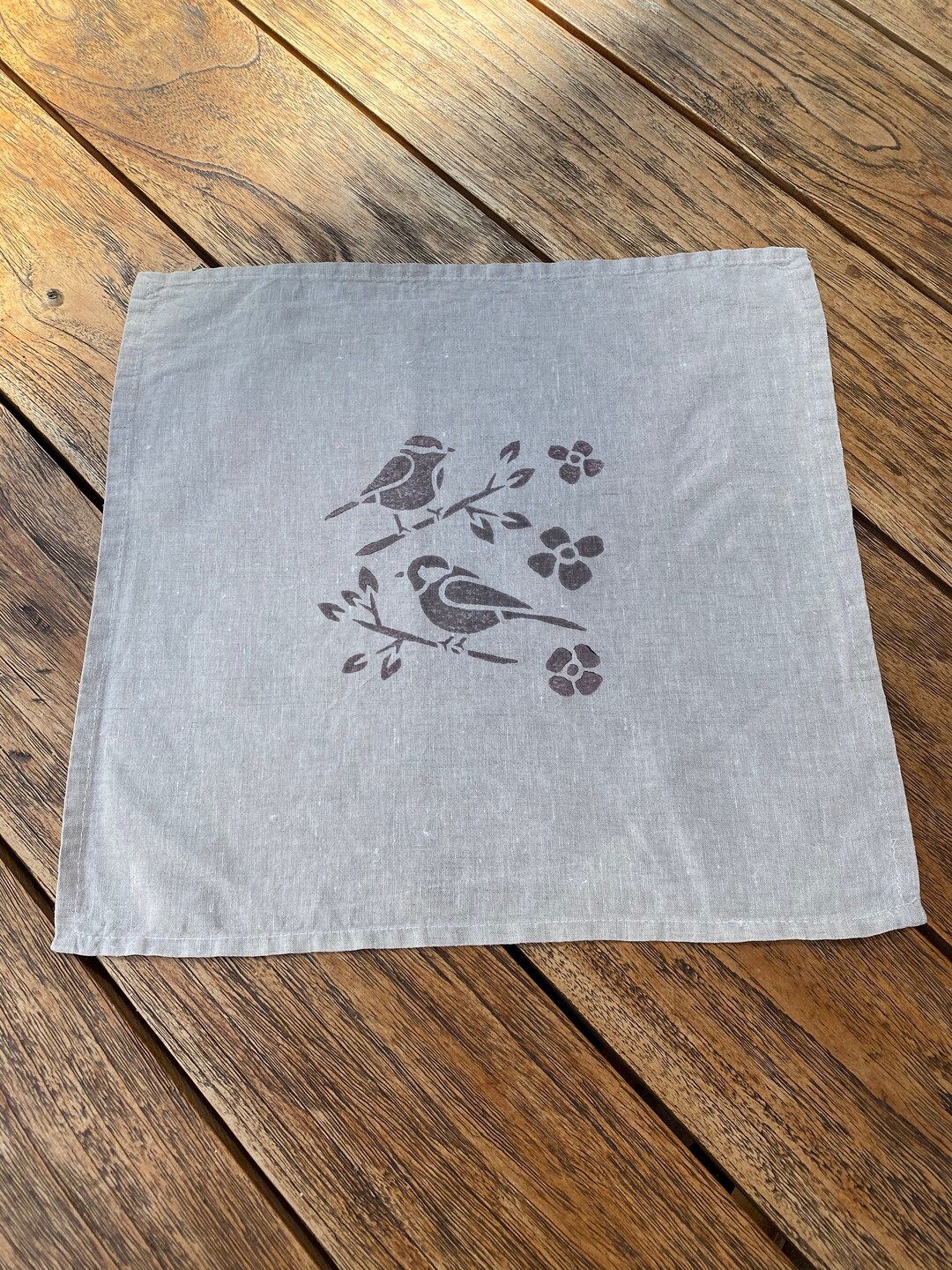 8 X Hand Block Printed Linen Napkins - Etsy