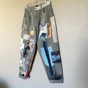 Upcycled Patchwork Jeans Boyfriend Relaxed Fit Size 32x32 Waist - Etsy