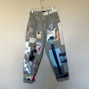 Upcycled Patchwork Jeans Boyfriend Relaxed Fit Size 32x32 Waist - Etsy