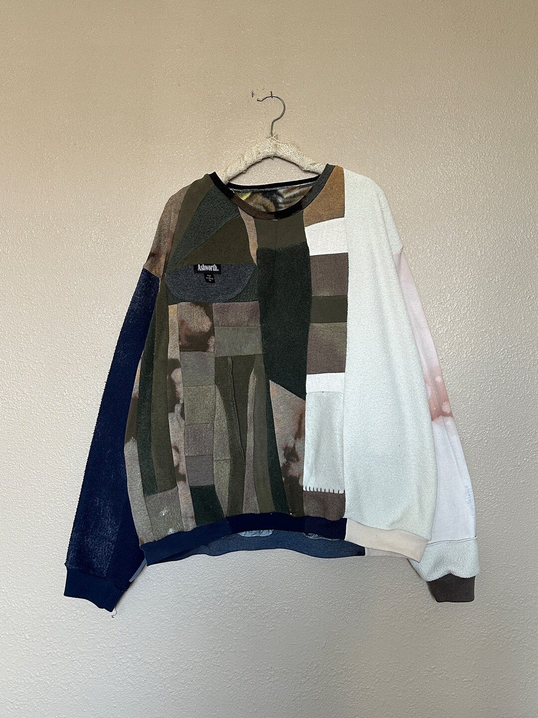 Upcycled Patchwork Colorblock Sweatshirt XL - Etsy