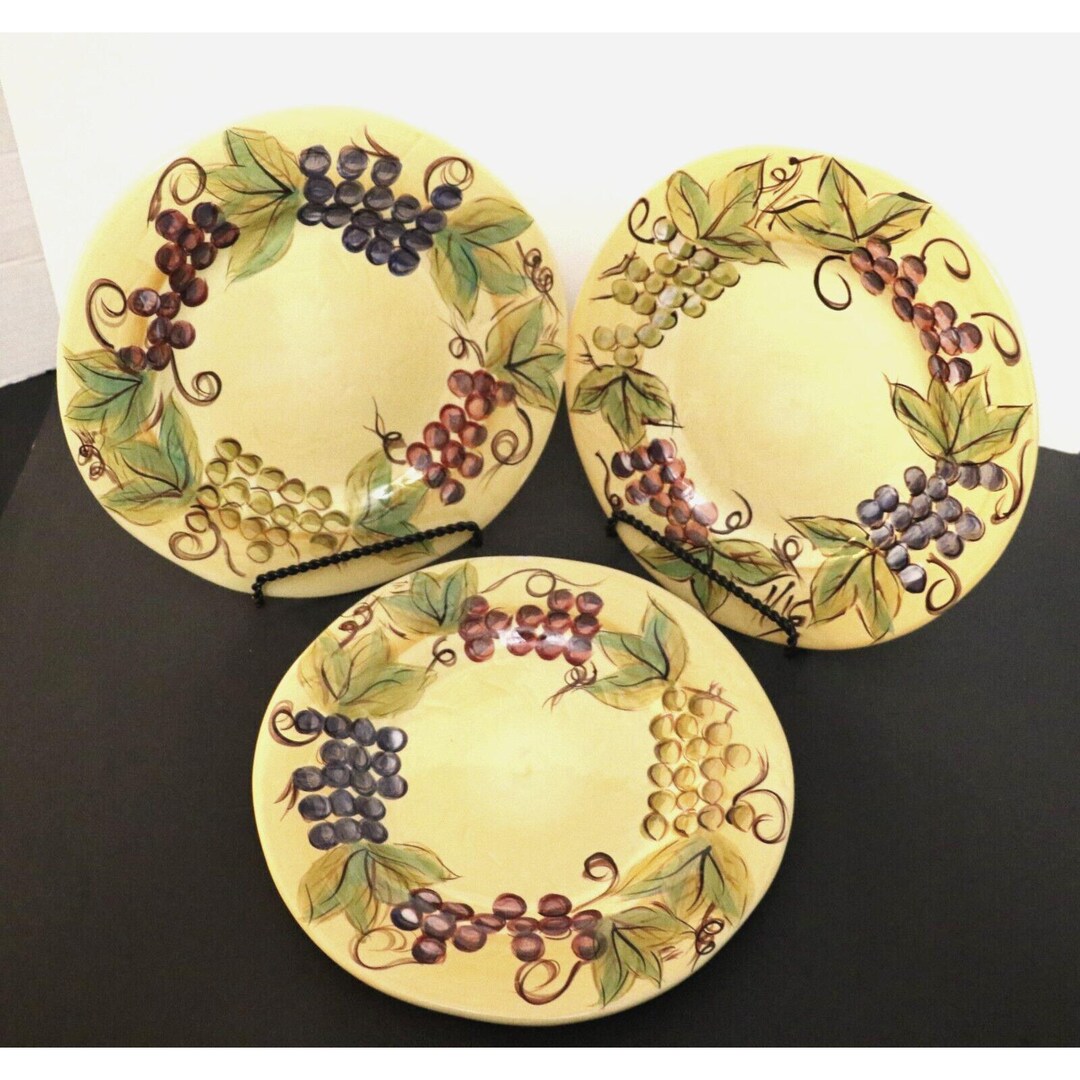 Tabletops Gallery Genova 3 Hand Painted & Hand Crafted 11 Inch Dinner ...