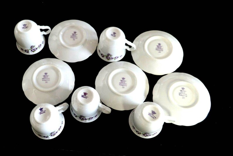 T K Thun Czechoslovakia Tk - Violetta Five (5) Sets Cups & Saucers EUC ...