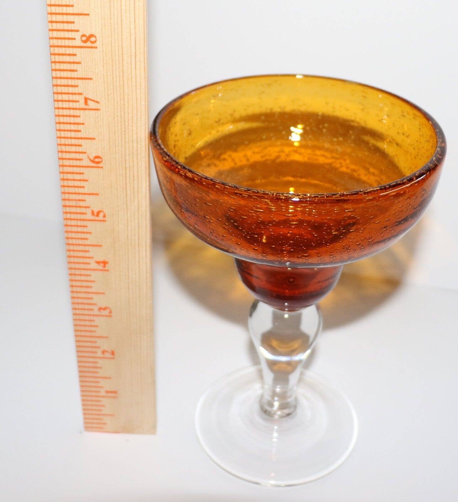 2 Artland Amber Hand Blown Bubble Glass Margarita Glasses - Etsy