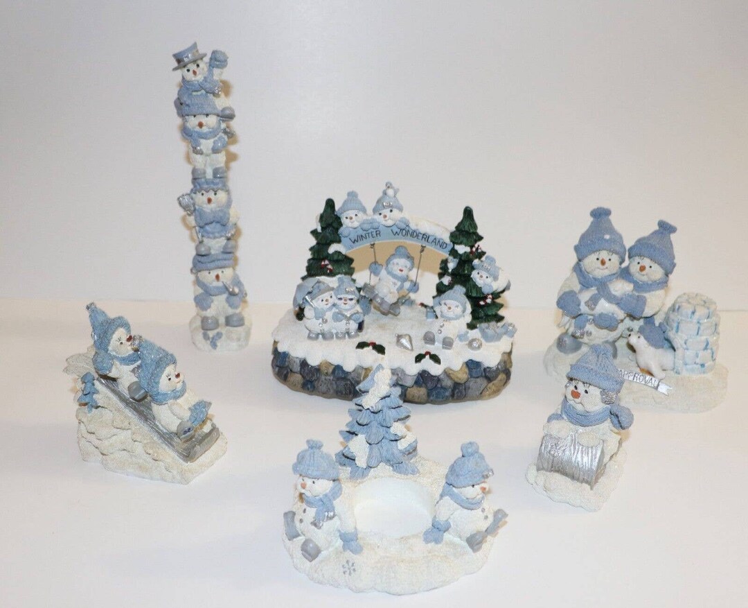 Snow Buddies Enesco Set of 6 Adorable Additions to Your Winter Display ...