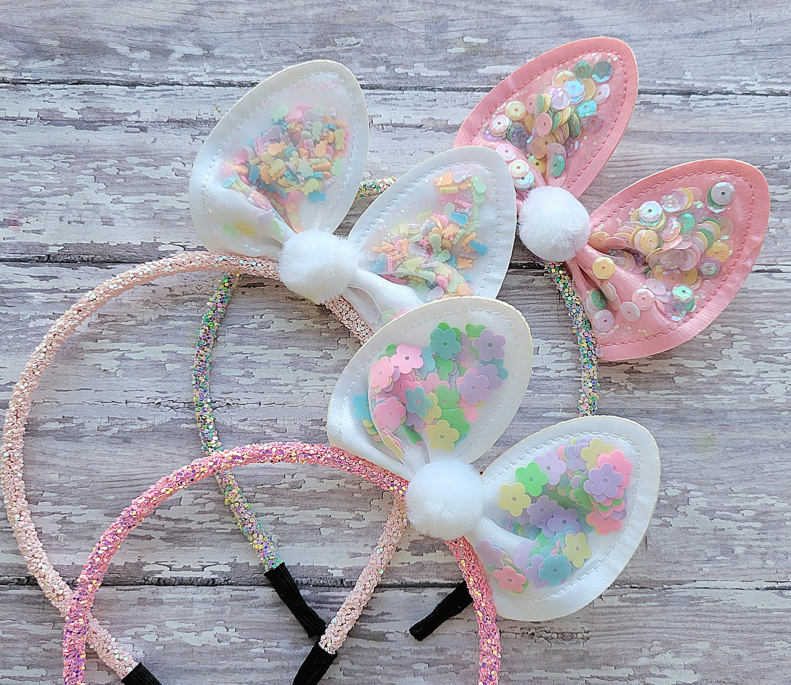 Bunny Ears Headband Easter Bunny Headband Shaker Bunny Ears - Etsy