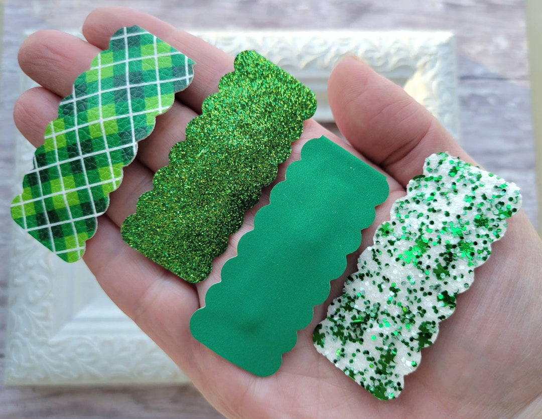 Green Rectangle Snap Clip Set, St. Patrick's Day Hair Clips, Rectangle ...