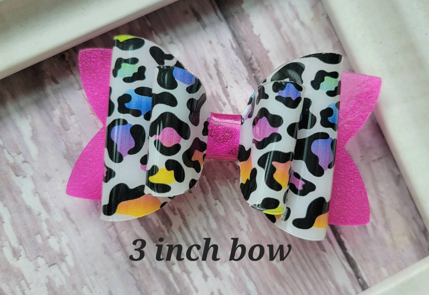 Leopard Waterproof Pool Bow, Jelly Hair Bow, Rainbow Bow for Pool ...