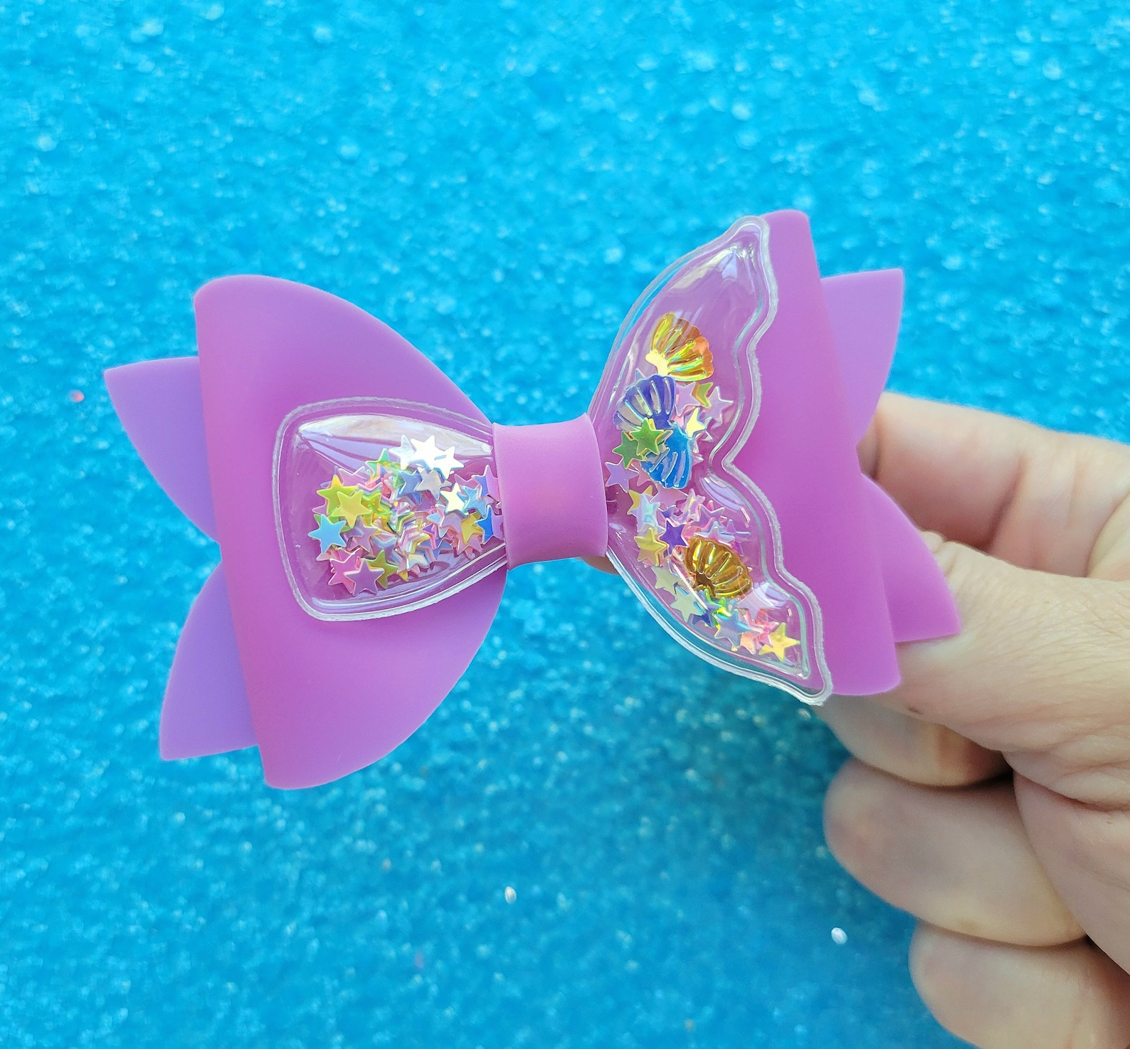 Mermaid Tail Swim Hairbows, Jelly Pool Bows, Waterproof Hair Clips for ...